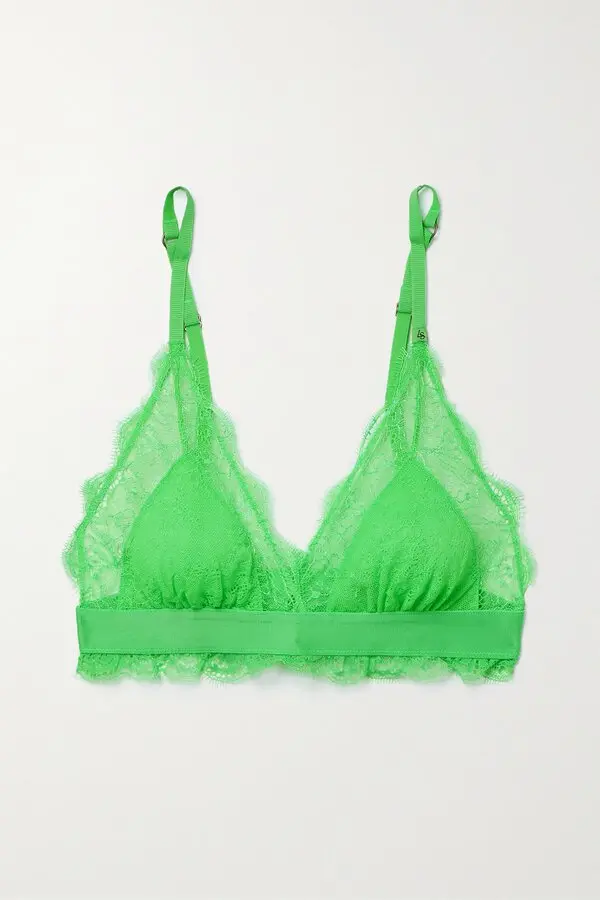 Love Stories Net Sustain Love Recycled Lace Soft-cup Triangle Bra - Green