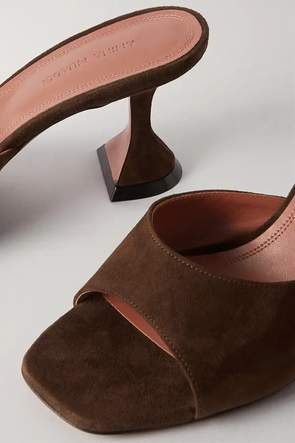 Amina Muaddi Lupita Suede Mules