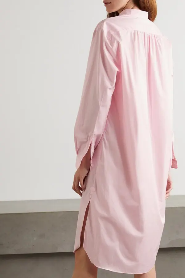 Charvet Elysee Oversized Cotton-poplin Nightdress - Pink