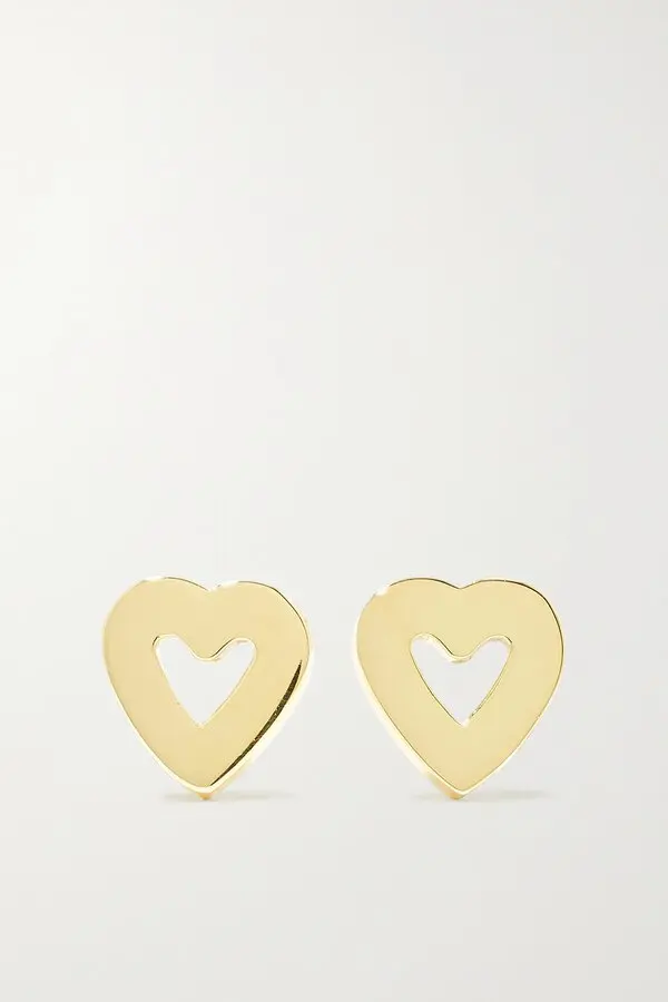 JENNIFER MEYER Mini Open Heart 18-karat Stud Earrings - Gold