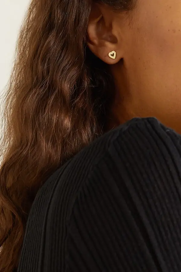 JENNIFER MEYER Mini Open Heart 18-karat Stud Earrings