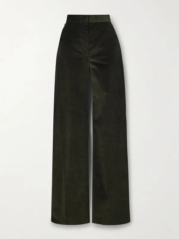 Max Mara Cotton-blend Corduroy Wide-leg Trousers