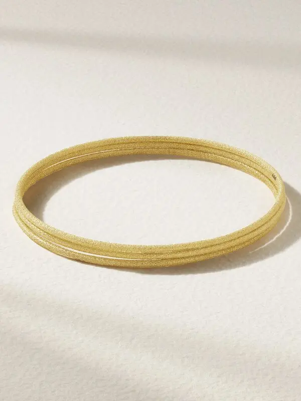 Carolina Bucci Set Of Three 18-karat Florentine Finish Bracelets - Gold