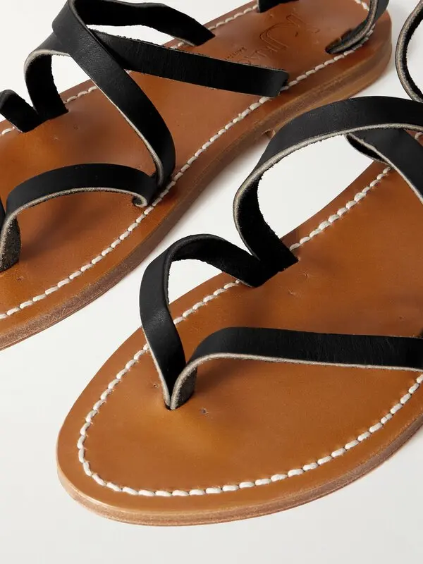 K.JACQUES Epicure Leather Sandals - Black