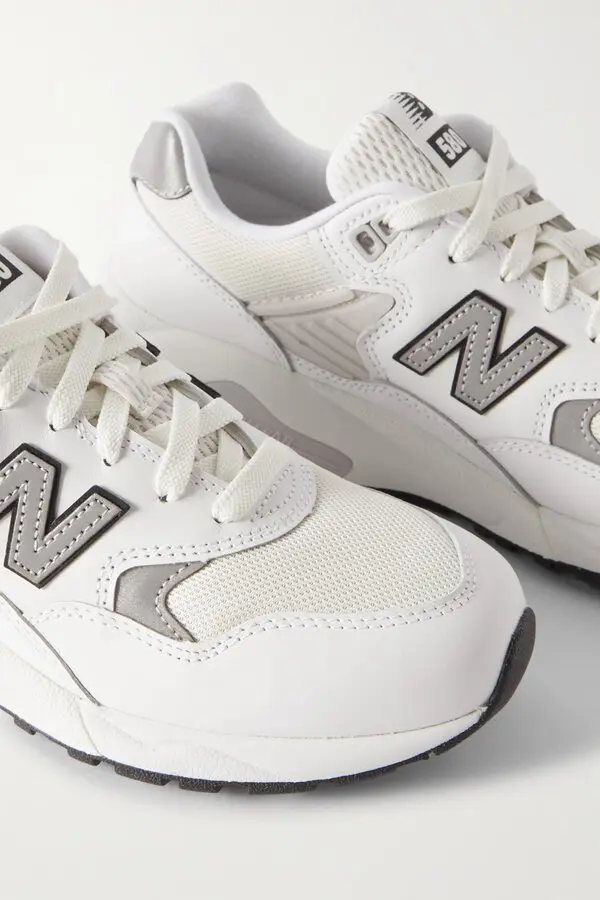 NEW BALANCE 580 Leather And Mesh Sneakers - White