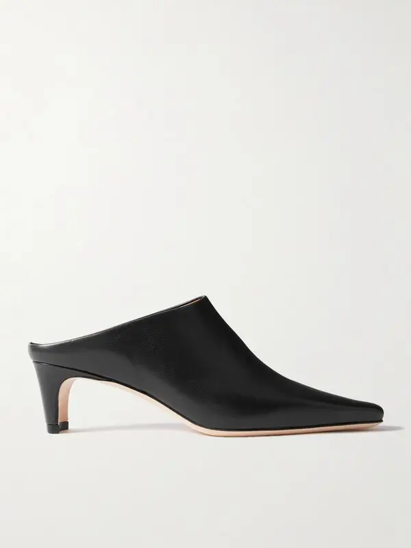 Staud Wally Leather Mules - Black
