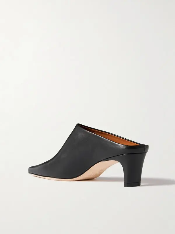Staud Wally Leather Mules - Black