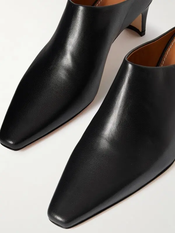 Staud Wally Leather Mules - Black