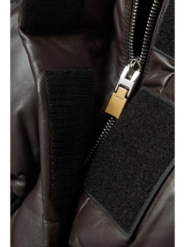 Givenchy Cropped Wool-blend Trimmed Quilted Down Leather Jacket
