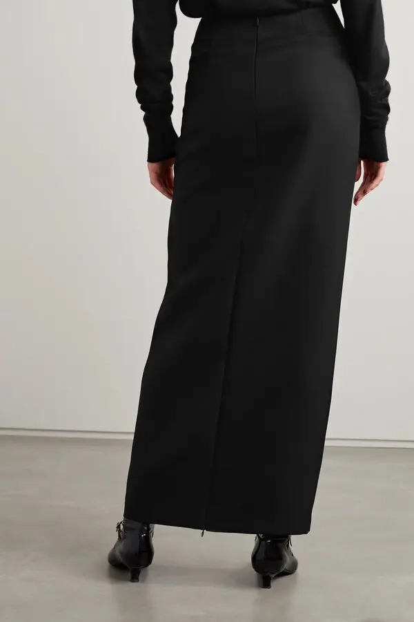 THE ROW Bartelle Maxi Skirt In Grain De Poudre Wool And Mohair-blend