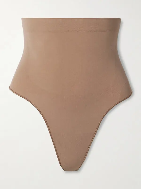 SKIMS Seamless Sculpt High-waisted Thong - Brown