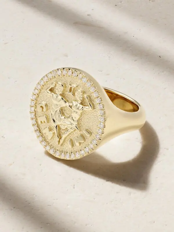 ANITA KO Zodiac 18-karat Diamond Ring - Gold