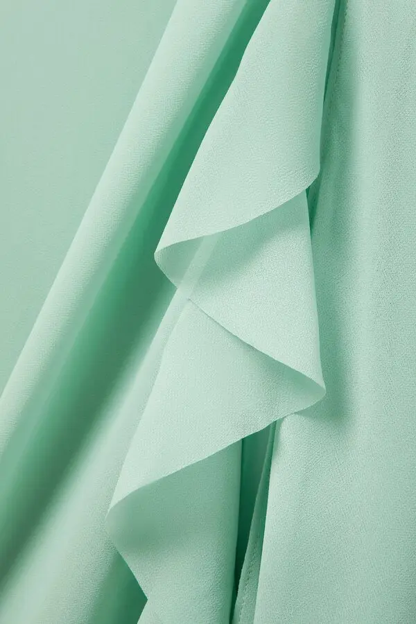 Acne Studios Asymmetric Layered Ruffled Chiffon Midi Dress