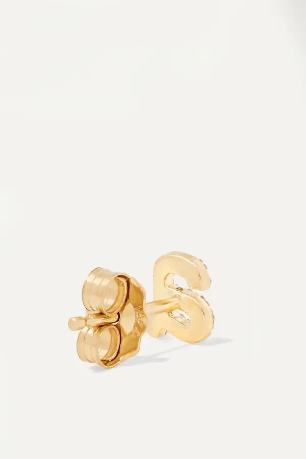 STONE AND STRAND Alphabet Diamond Stud Earring