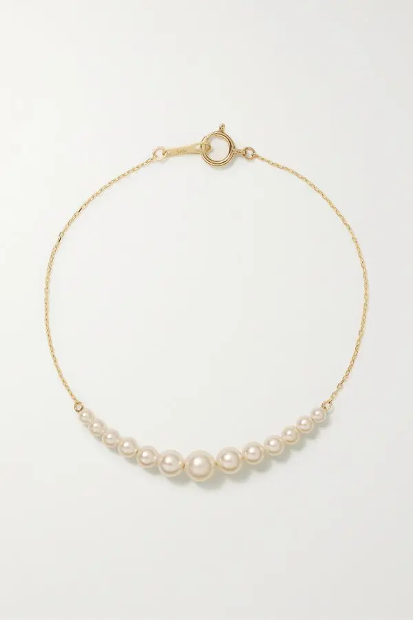 Mizuki 14-karat Akoya Pearl Bracelet - Gold