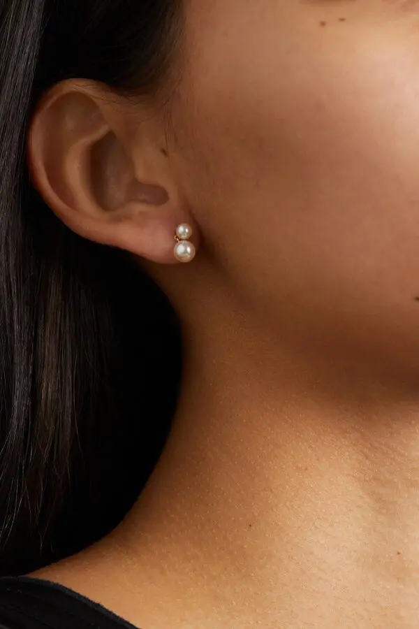 Mizuki 14-karat Akoya Pearl Stud Earrings