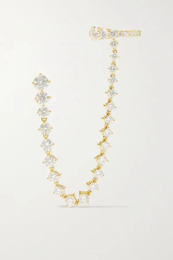 Melissa Kaye Sadie Draped 18-karat Diamond Single Earring - Gold