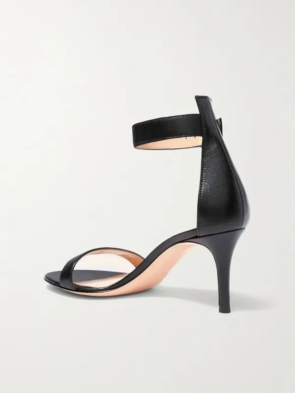 GIANVITO ROSSI Portofino 70 Leather Sandals - Black