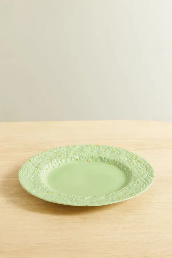 L'Objet Haas Brothers Mojave Desert 32cm Charger Plate - Green