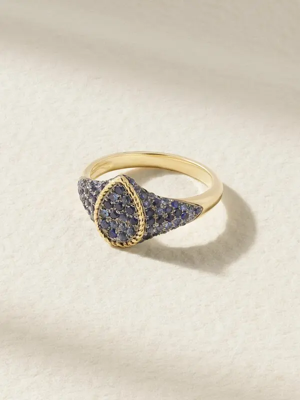 Yvonne Léon Baby Chevaliere 9-karat Sapphire Signet Ring - Gold