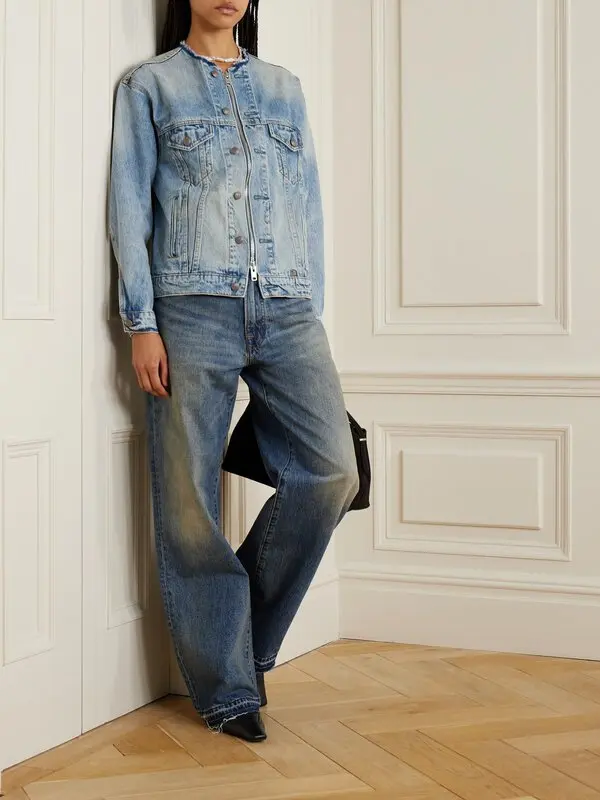 R13 Distressed Denim Trucker Jacket