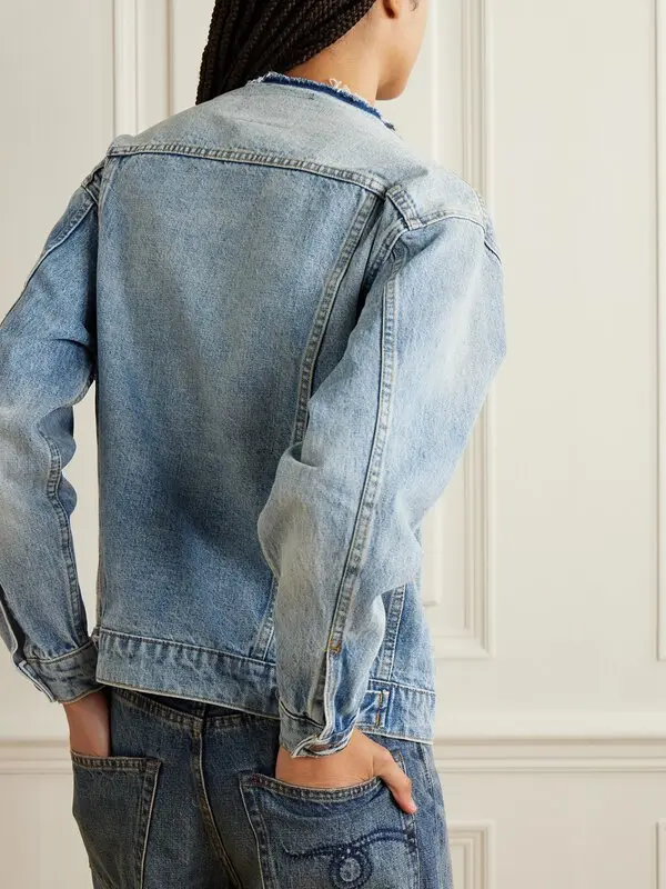 R13 Distressed Denim Trucker Jacket
