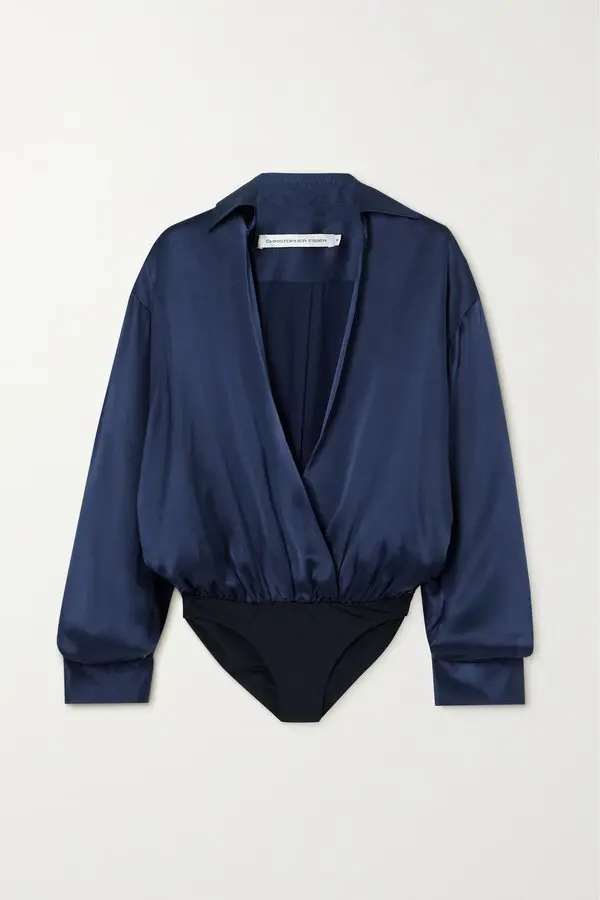 Christopher Esber Silk Springs Wrap-effect Bodysuit