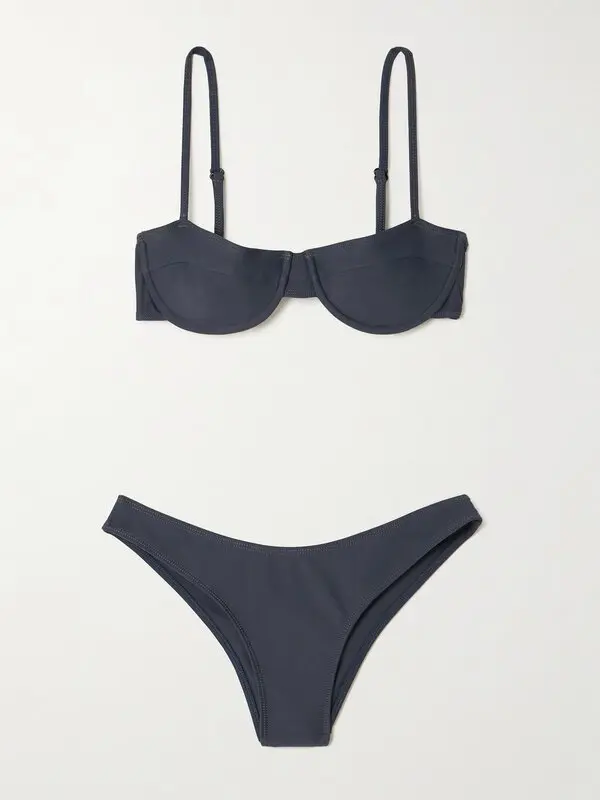 Faithfull The Brand Farrah And Bebe Stretch-econyl® Bikini - Gray