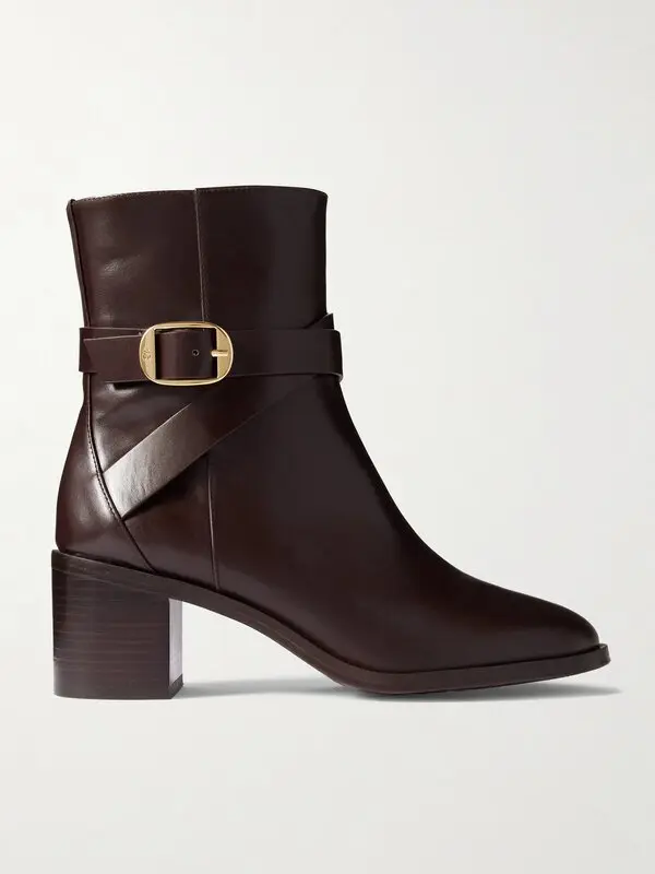 STUART WEITZMAN Esme Buckled Leather Ankle Boots