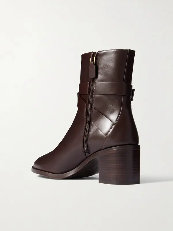 STUART WEITZMAN Esme Buckled Leather Ankle Boots