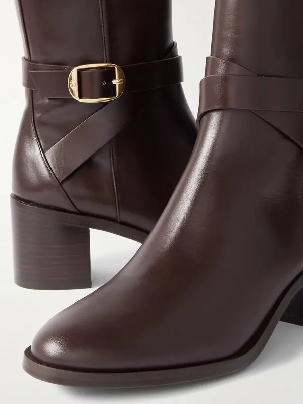 STUART WEITZMAN Esme Buckled Leather Ankle Boots