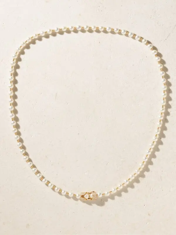 Yvonne Léon 18-karat Pearl And Diamond Necklace - Gold