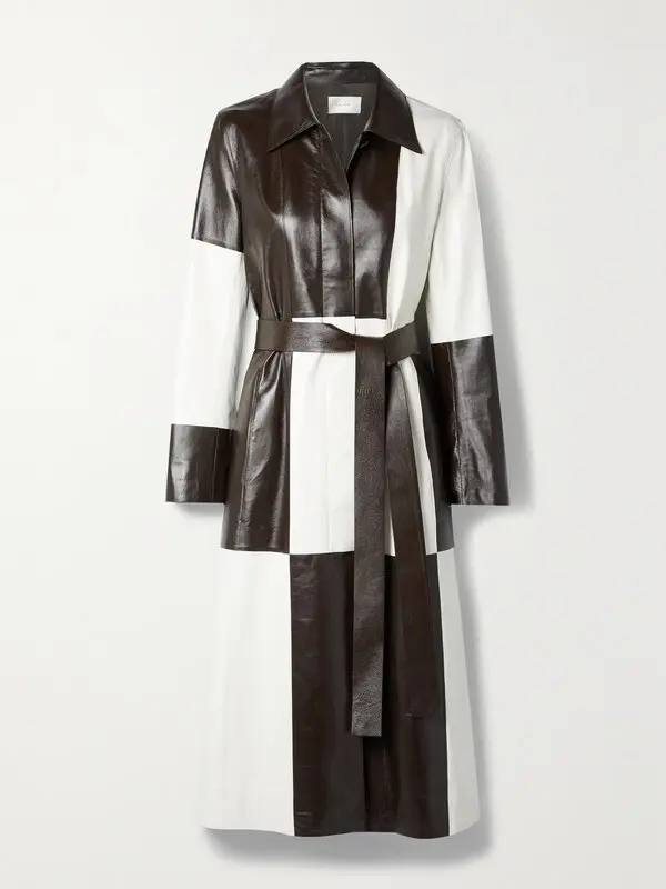 THE ROW Traviesa Color-block Leather Trench Coat