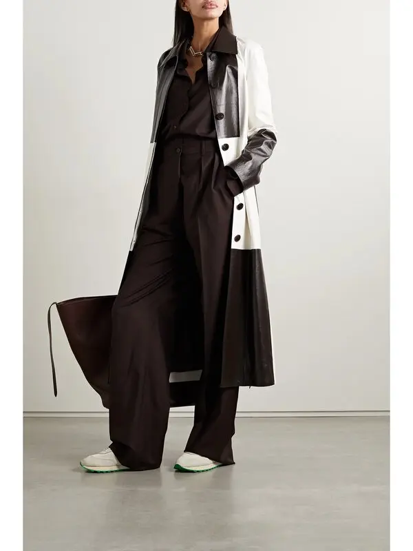 THE ROW Traviesa Color-block Leather Trench Coat