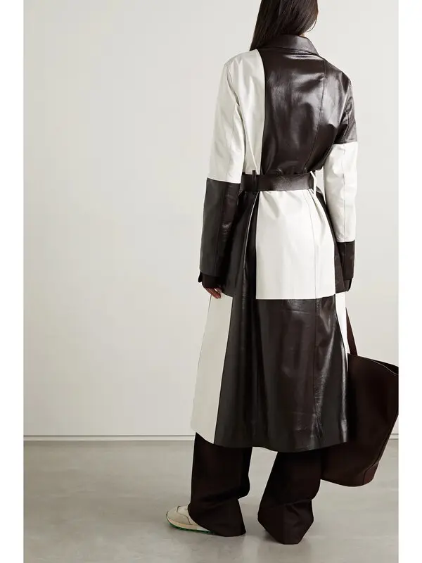THE ROW Traviesa Color-block Leather Trench Coat