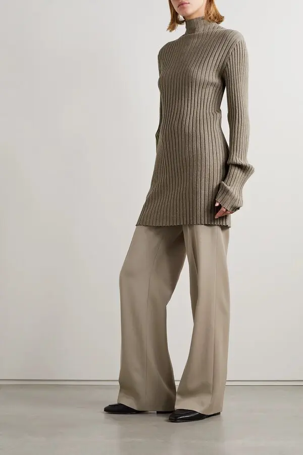 THE ROW Deidree Ribbed Silk Sweater