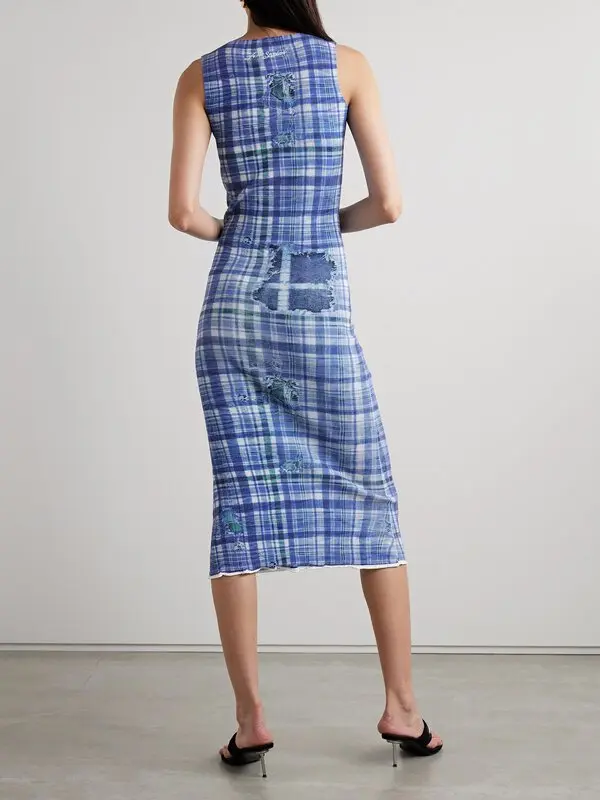 Acne Studios Printed Ribbed Stretch-knit Midi Dress