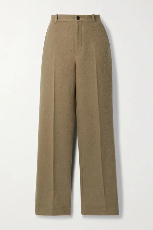 THE ROW Gustavo Brushed Wool-blend Straight-leg Pants