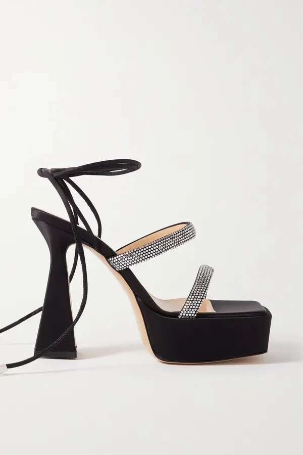Mach & Mach Devon Crystal-embellished Platform Sandals