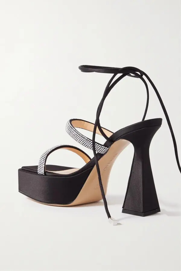 Mach & Mach Devon Crystal-embellished Platform Sandals