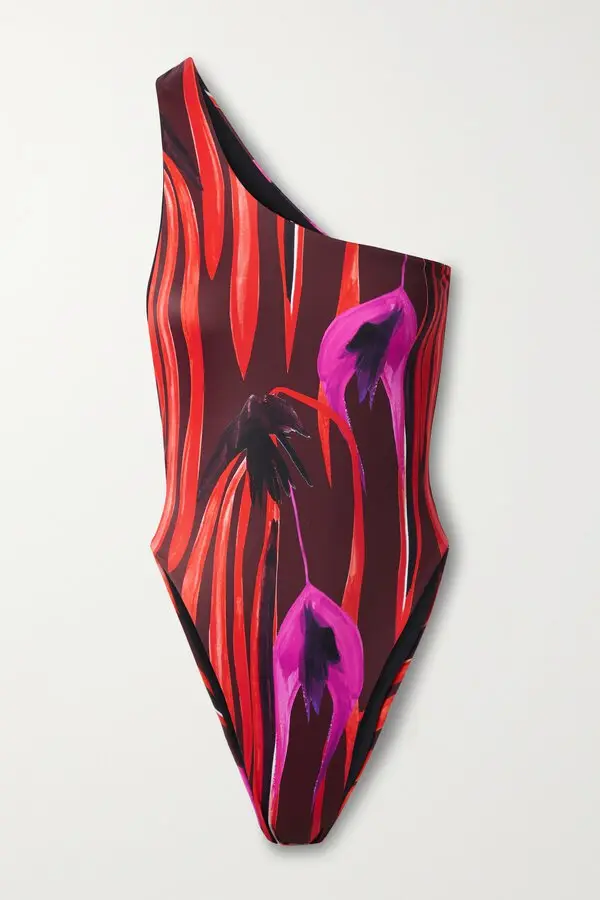 LOUISA BALLOU One-shoulder Recycled One Piece Swimsuit - Red