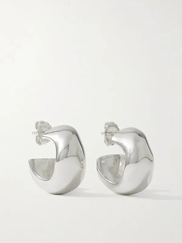 Agmes Celia Small Hoop Earrings - Silver