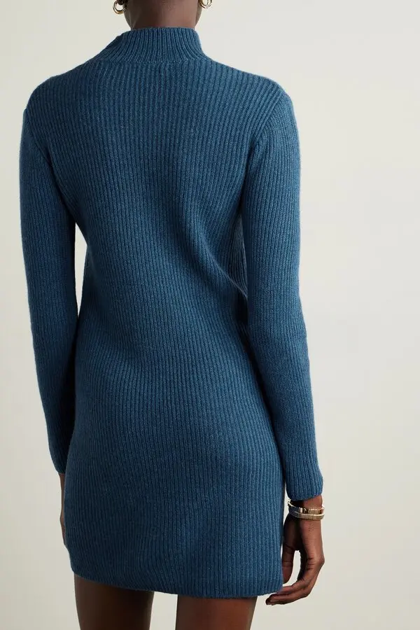 THE ELDER STATESMAN Ribbed Cashmere Midi Dress