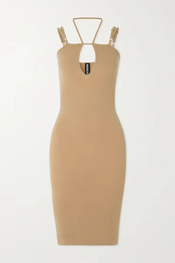 ANDREĀDAMO Cutout Stretch-jersey Midi Dress