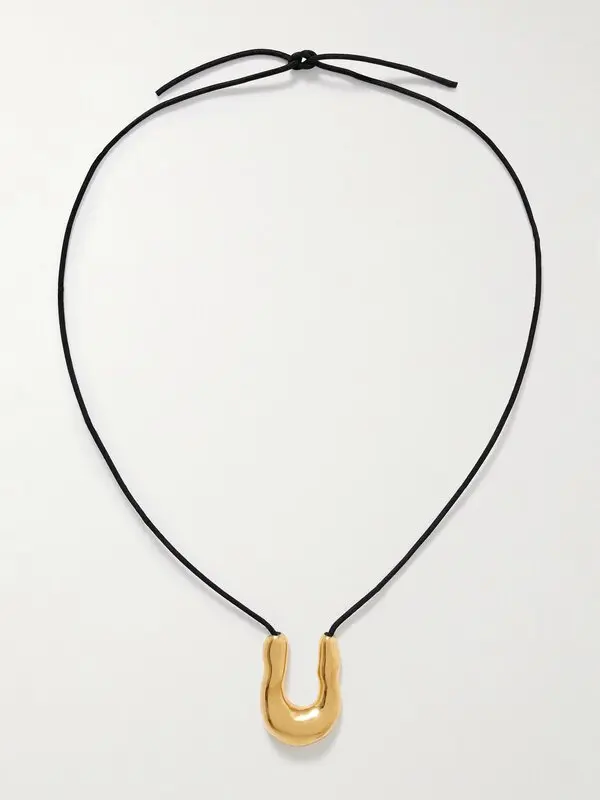 Agmes Wishbone Pendant Necklace - Gold