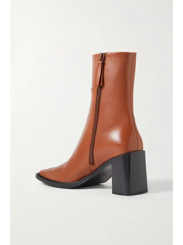 THE ROW Patch Paneled Leather Ankle Boots