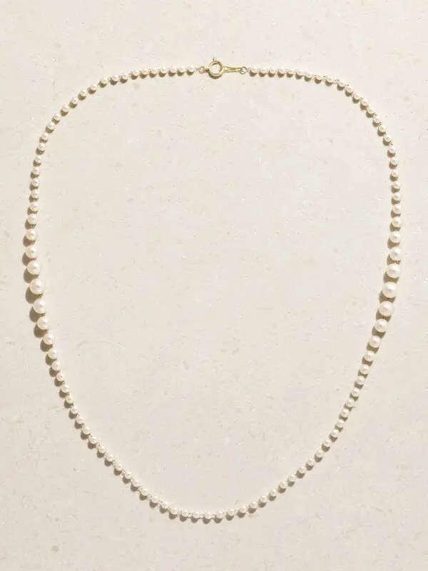 Mizuki 14-karat Akoya Pearl Necklace - Gold
