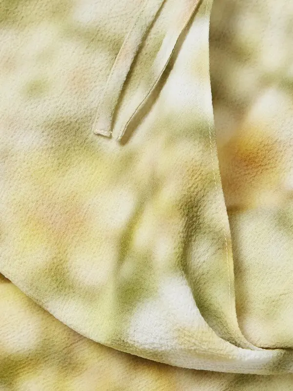 Acne Studios Wrap-effect Floral-print Hammered-crepe Mini Dress