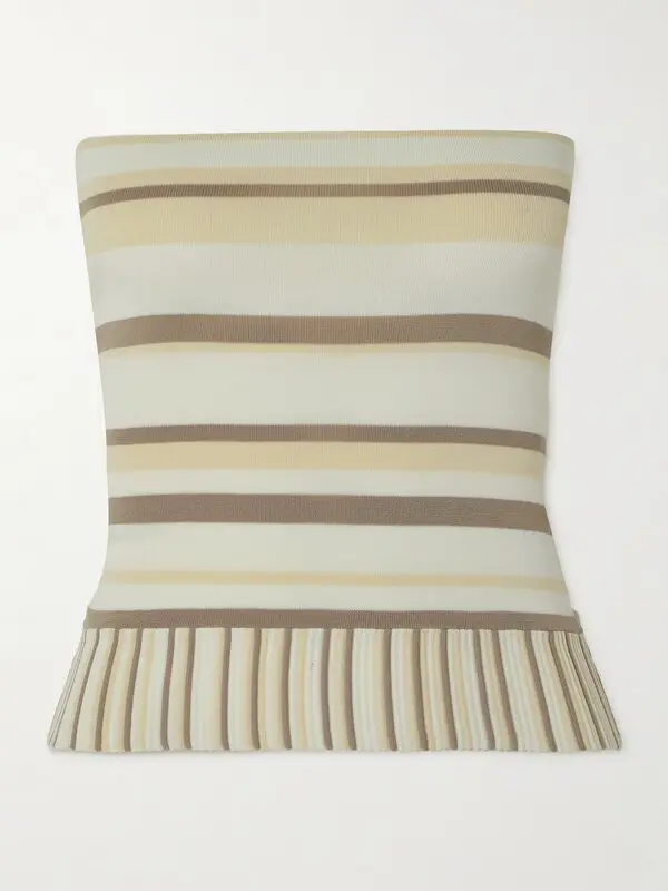 Faithfull The Brand Citara Striped Cotton-blend Top - White
