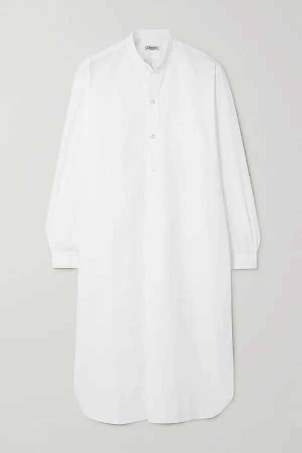 Charvet Elysee Oversized Cotton-poplin Nightdress - White